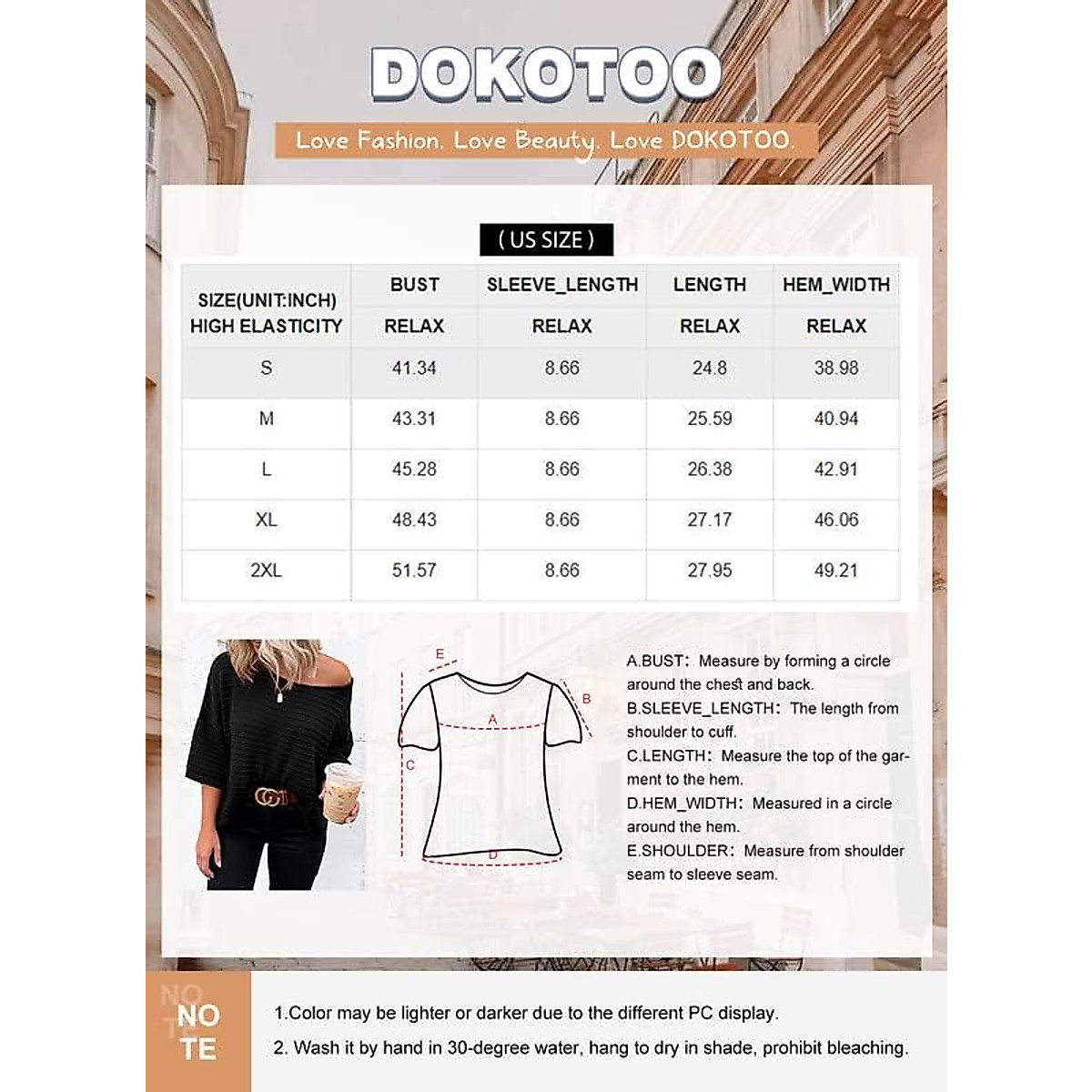 Dokotoo Womens Fashion Casual Spring Summer Shirts and Blouses for Women 2024 Pullover Sweater Off Shoulder T-Shirts 3/4 Sleeve Tunic Tops Loose Shirts Apricot Large