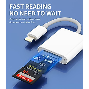 FIAHNG iPhone iPad Camera Memory Card Reader, Dual Slot SD TF Card Adapter, USB Type C, 4.8Gbps, Compact