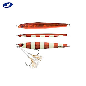 Deep Water Fast Slow Metal Lead Jig Slow Pitch Jigging Saltwater Fishing Lures 4 Colors Glow, 40g/80g/120g/160g/200g (Red, 80g)