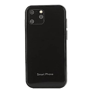 Zyyini XS11 Mini Smartphone, 2.5inch HD Screen 3G Unlocked Mobile Phone for Android 6, Dual Sim, 1GB/8GB, Dual Camera Business Backup Phone, Lightweight and Easy to Carry, 1580mAh Battery(Black)