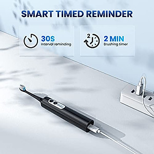 Water Dental Flosser with Electric Toothbrush, One Switch Between Tooth Brush & Water Floss, 3 in 1 Teeth Cleaning Kit with 4 Modes, Water Flosser Portable for Travel and Home (Black)