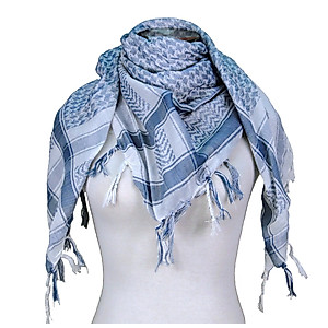 Tapp Collections Premium Shemagh Head Neck Scarf - White/Blue