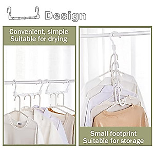 Space Saving Hangers, 8 PCS 5 Holes Plastic Closet Organizers and Storage Shirt Organizer for College Dorm Room