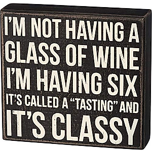 Primitives by Kathy 37153 Classic Box Sign, 7 x 6.5-Inches, Classy