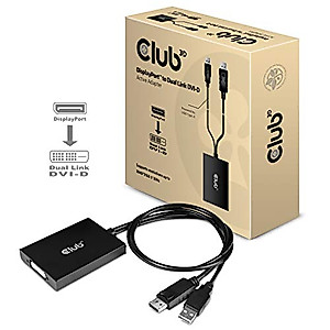 Club 3D CAC-1010 DisplayPort to DVI Dual-Link DVI-D Active Adapter for Your Monitor/Display - USB A Powered – 2560x1600 Resolution HDCP Supported NOT for Apple Cinema Monitors, Black