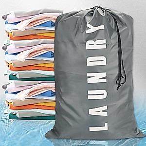 Laundry Bag - Locking Drawstring Clos.XL Travel Laundry Bag, Machine Washable Dirty Clothes Organizer, Large Enough to Hold 4 Loads of Laundry, Easy Fit a Laundry Hamper or Basket （gray，4" x 36")