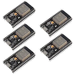 AITRIP 5PCS 38pin ESP-WROOM-32 ESP32 ESP-32S Development Board 2.4GHz Dual-Mode WiFi + Bluetooth Dual Cores Microcontroller Processor Integrated with Antenna RF AMP Filter AP STA for Arduino IDE