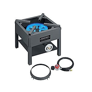Concord Professional Single Banjo Wok Burner with Stand. Up to 270,000 BTU. Great for Home Brewing, Wok Stir Fry, Turkey, Etc. (16")