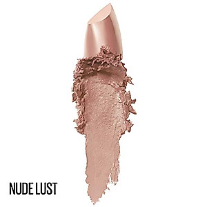 Maybelline Color Sensational Lipstick, Lip Makeup, Cream Finish, Hydrating Lipstick, Nude Lust, Nude ,1 Count