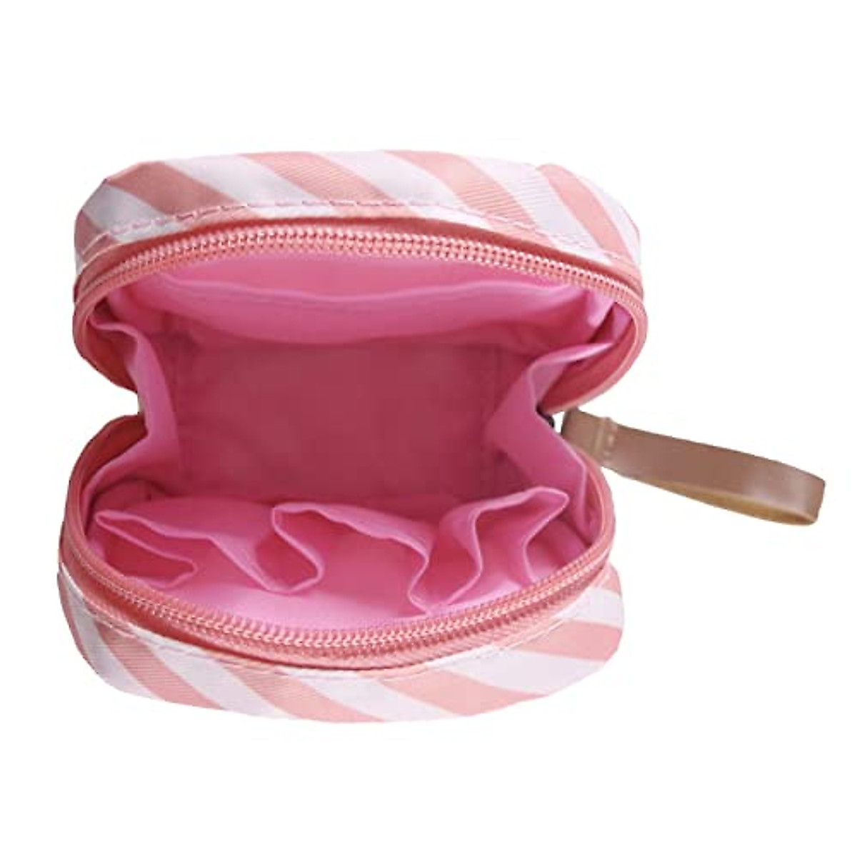 DSDFIDn Makeup Bag Lazy Cosmetic Bag Travel Toiletry Bag for Purse Small Makeup Headphone Lipstick Bag with Zipper Waterproof Travel Accessories for Women Pink Stripe