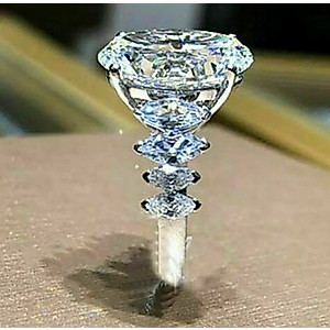 Cuteshop Elegant Huge Zircon Wedding Ring 18k Platinum Plated Shiny Cubic Zirconia Crystal Diamond Wedding Jewelry for Women (7)