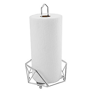 Kitchen Details Chrome Geode Paper Towel Holder | Countertop | Free Standing | Holds 1 Large Roll | Rust Resistant | Decorative