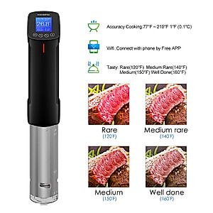 INKBIRD WiFi Sous-Vide Cooker & Vacuum Sealer with Full Starter Kits Automatic PowerVac Air Sealing Machine for Food Preservation| 1000 Watts Sous vide Machine with Recipes, Precise Temperature &Timer