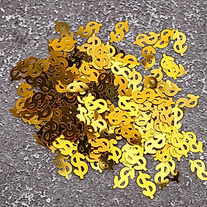 60g Throwing Confetti, Dollar Sign Shaped Throwing Confetti Table Scatters Wedding Party Anniversary Baby Bridal Shower Decorations(Gold)