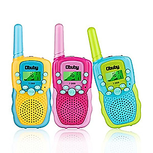 Obuby Toys for 3-12 Year Old Boys Walkie Talkies for Kids 22 Channels 2 Way Radio Gifts Toys with Backlit LCD Flashlight 3 KMs Range Gift Toys for Age 3 up Boy and Girls to Outside , Hiking, Camping