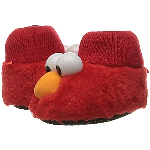 Sesame Street Kids Cookie Monster Puppet Slipper, Red, US 3-4 Unisex Toddler