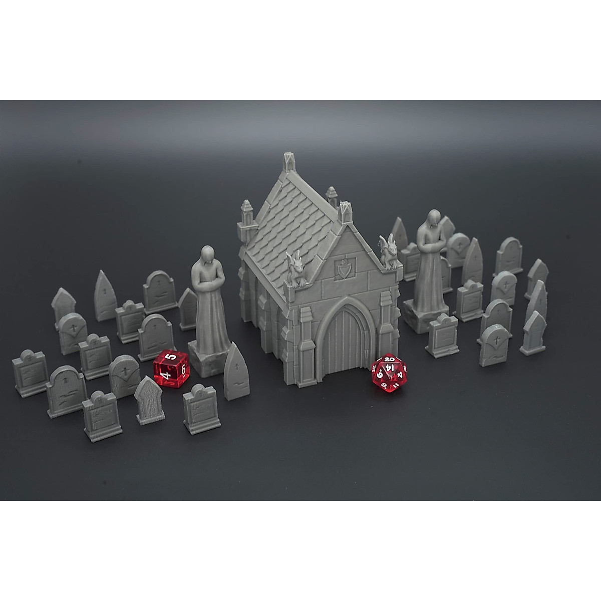 EnderToys Mausoleum Graveyard Scene, Terrain Scenery for Tabletop 28mm Miniatures Wargame, 3D Printed and Paintable