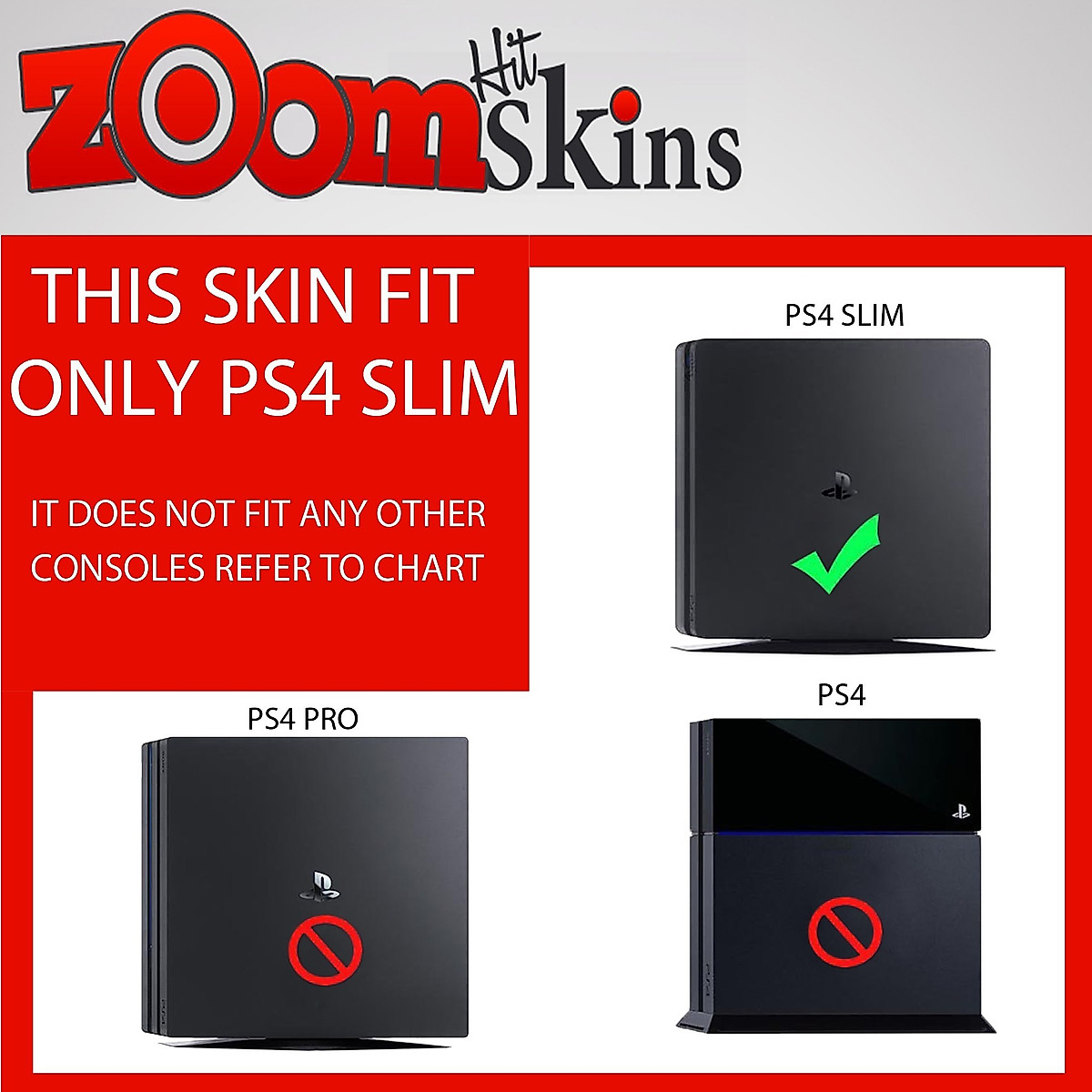 ZOOMHITSKINS Compatible with PS4 Slim Skin, Animals Fossil T-Rex Dinosaur Prehistoric, Durable & Fit, 3M Vinyl, Made in The USA