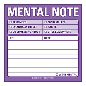 1-Count Knock Knock Mental Note Sticky Notes, To Do List Notepads, 3 x 3-inches each
