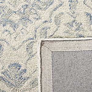 SAFAVIEH Dip Dye Collection 8' x 10' Light Blue/Ivory DDY901L Handmade Premium Wool Area Rug