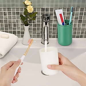 Hooqict Travel Toothbrush Case Portable Toothbrush Carrier Case Plastic Toothbrush Storage Case Cover Toothbrush Cup Container for Travelling, Camping, Bathroom, Home, School