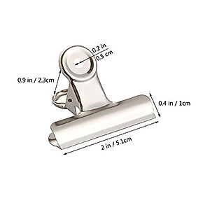Coideal Large Metal Hinge Clips - 20 Pack 2 Inch Silver Bull Binder Paper Clip Clamp for Office Pictures Photos, Kitchen Food Bags (51mm)