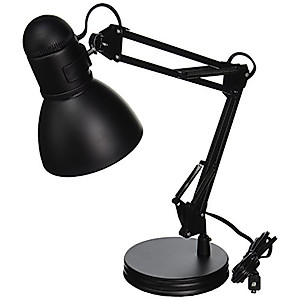 Boston Harbor TL-WK-134E-BK-3L Swing Arm Adjustable Desk Lamp, 60 W, A19, Black