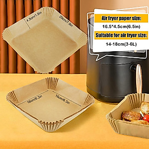 Air Fryer Disposable Paper Liner, 100PCS Non-stick Disposable Liners, Baking Paper for Air Fryer Oil-proof, Water-proof, Food Grade Parchment for Baking Roasting Microwave (100Pcs-7.9 inch)