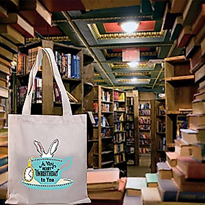 BDPWSS Alice Tote Bag A Very Merry Unbirthday To You Handbag For Bookworm Book Lover Gift (Unbirthday to you TG)