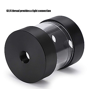 3 Holes Cylindrical Computer Water CoolingTank,YSX-6PC 50mm OD Water Cooling Cylinder Water Cooled Reservoir Water Cooling Radiator with G1/4 Thread Holes for Computer Desktop