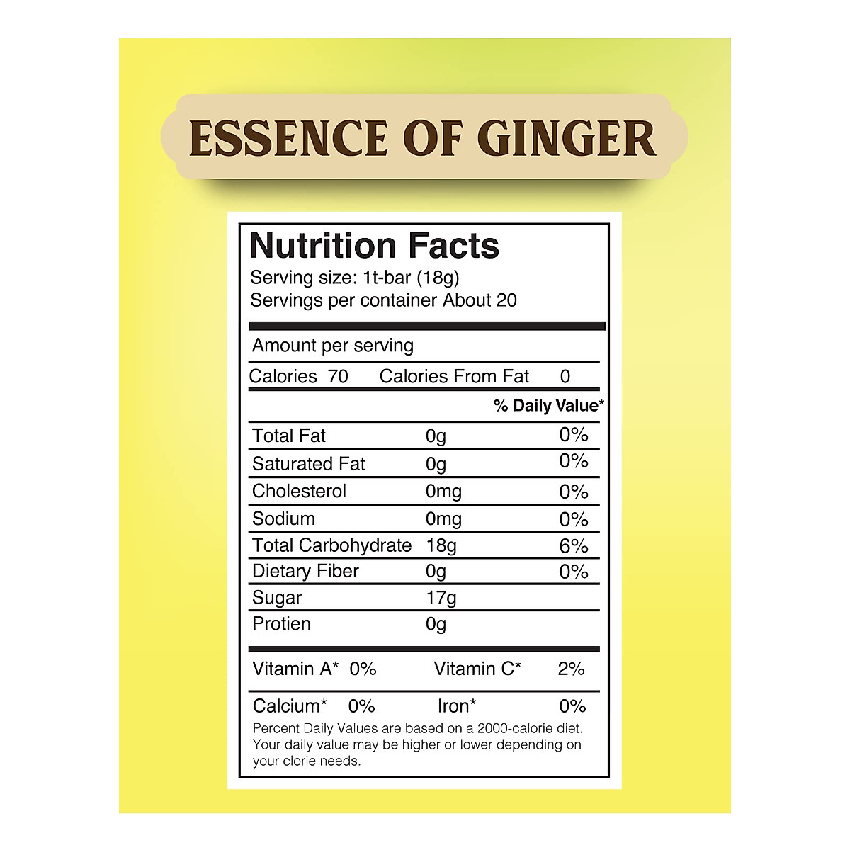 Natural Honey Lemon Ginger Herbal Tea 20 Sachet Packets Instant Beverage 18 Grams Made With Real Pure Honey, Fresh Ginger Root and Refreshing Lemon Citrus - Caffeine Free