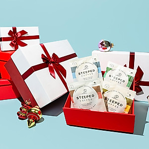 Steeped Coffee Single-Serve Packs - Just + Water - Direct Trade, Hand Roasted & Freshly Ground, Specialty Grade - Nitro Sealed (California Blend (Medium Roast), 8 Count (Pack of 1))