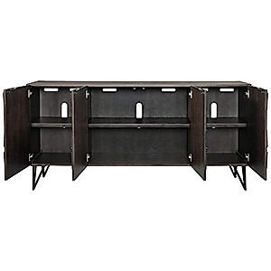 Signature Design by Ashley Chasinfield Urban Geometric Design TV Stand Fits TVs up to 70", 4 Cabinet Doors and 3 Adjustable Storage Shelves, Dark Brown