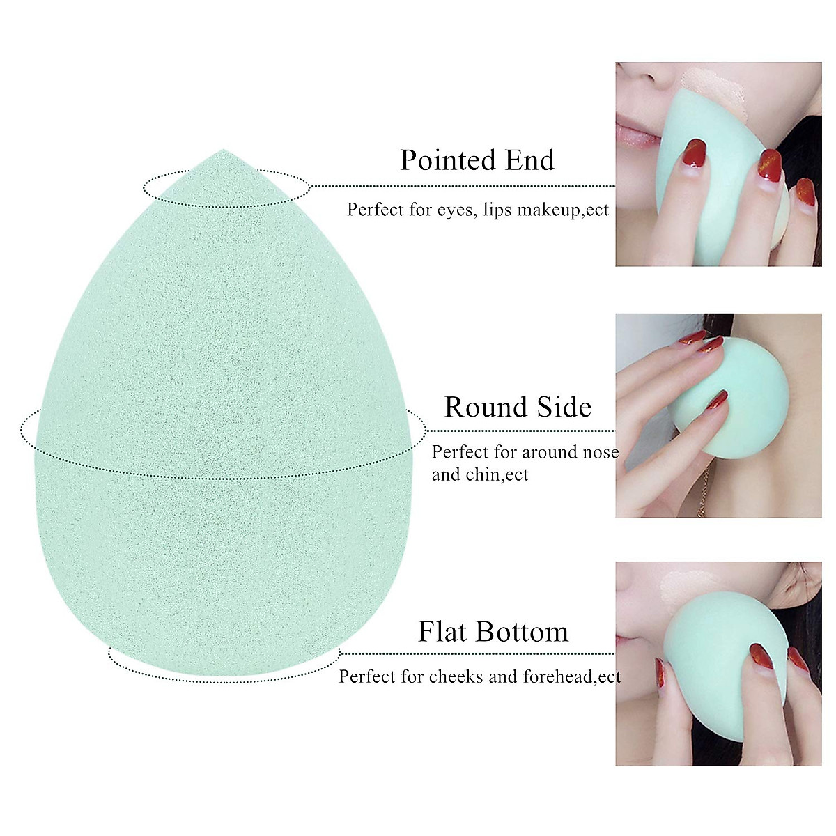BTYMS 10 Pieces Makeup Sponge Blenders Beauty Sponges Egg Shaped Blending Sponge Foundation Applicator Cosmetic Sponges