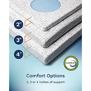 ViscoSoft 4 Inch Memory Foam Mattress Topper Full - Select High Density Ventilated Mattress Pad - Premium Removable Rayon Cover