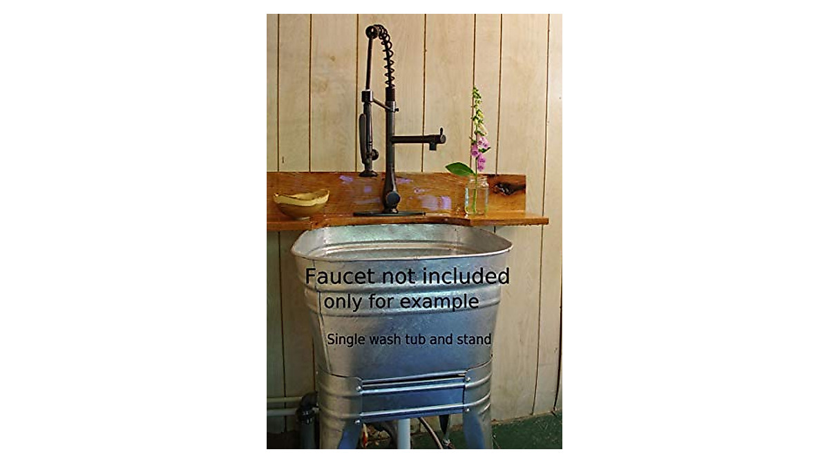 Galvanized Double Wash Tubs with Stand & Drain | Wisemen Trading