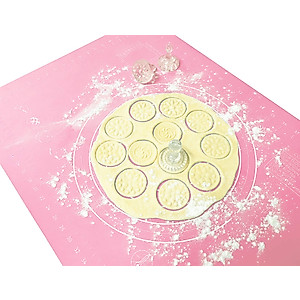 Pink Silicone Baking Mat Pastry Mat For Rolling Out Dough Pastry Pie Crust and Fondant Nonstick Thick Large 25” X 18” With Measurement, BPA Free Non stick Non Slip and Easy to Clean Reusable