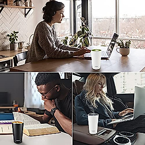 Funkrin Insulated Travel Coffee Mug with Ceramic Coating, Personalized Gifts for Men Women Kids, 16oz Stainless Steel Tumbler with Flip Lid Portable Handle, Double Wall Leak-Proof Thermos Mug