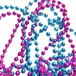POHU Baby Gender Reveal Beads Supplies 6mm Round 33 Inch Baby Blue Hot Pink for Baby Shower Announcement Party Set of 50