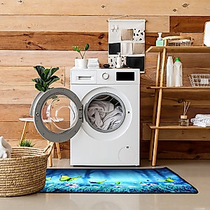 Fairy Butterflies in Mystic Forest Kitchen Rug Non-Slip Kitchen Mats Blue Bath Runner Doormats Area Mat Rugs Carpet for Home Decor 39" X 20"