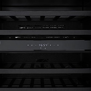 KoolMore KM-CW46DZ-BPR Reserve 24 in. Under-Counter Panel Ready Dual Zone Built-in Wine Cooler with Black Shelves and 45 Bottle Capacity