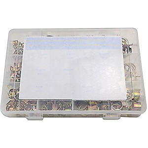 8 Size Spring Band Type Action Fuel/Silicone Vacuum Hose Pipe Clamp Low Pressure Air Clip Clamp Assortment Kit -160Pcs(10 x 7mm 8mm 10mm 11mm 12mm 14mm 16mm 17mm) Yellow