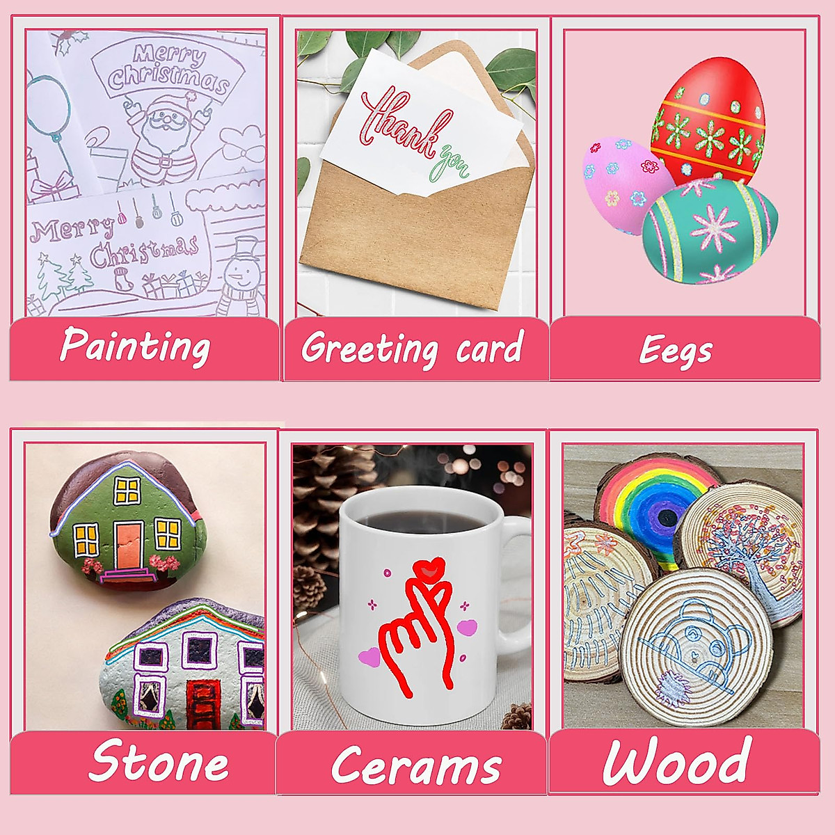 OLINGYOU Outline Markers, 12 Colors Shimmer Markers Set, Self Outline Metallic Outline Marker Pen Set for Art, Drawing, Doodling, Card Making, Greeting Cards, DIY Crafts