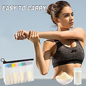 VIVP Protein Powder Travel Container Set Reusable Powder Supplement Container To Go Portable Travel Powder Organizer Zip up Bags with Funnels for Workout, Fitness, Travel, Business Trip