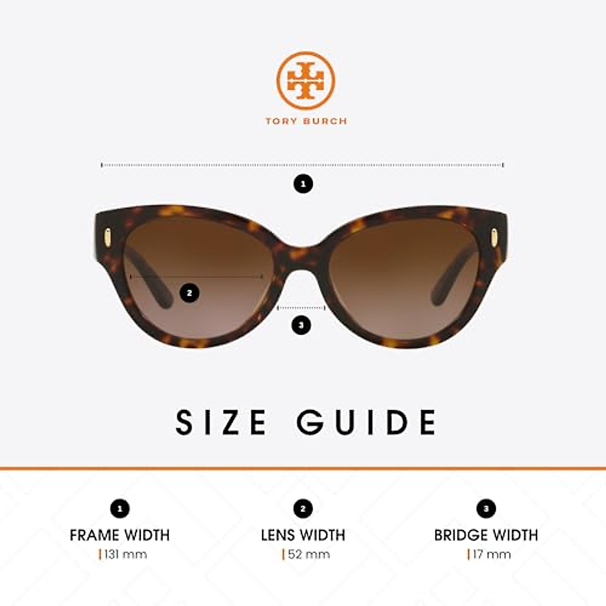 Tory Burch TY7168U 172813 52MM Dark Tortoise/Brown Gradient Cateye Sunglasses for Women + BUNDLE With Designer iWear Eyewear Kit