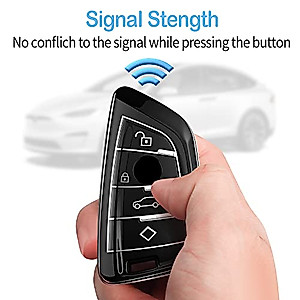 Tukellen for BMW Key Fob Cover,Special Soft TPU Key Case Cover Protector Compatible with BMW 2 5 6 7 Series X1 X2 X3 X5 X6 Remote/Smart Key,Key Shell (Black)