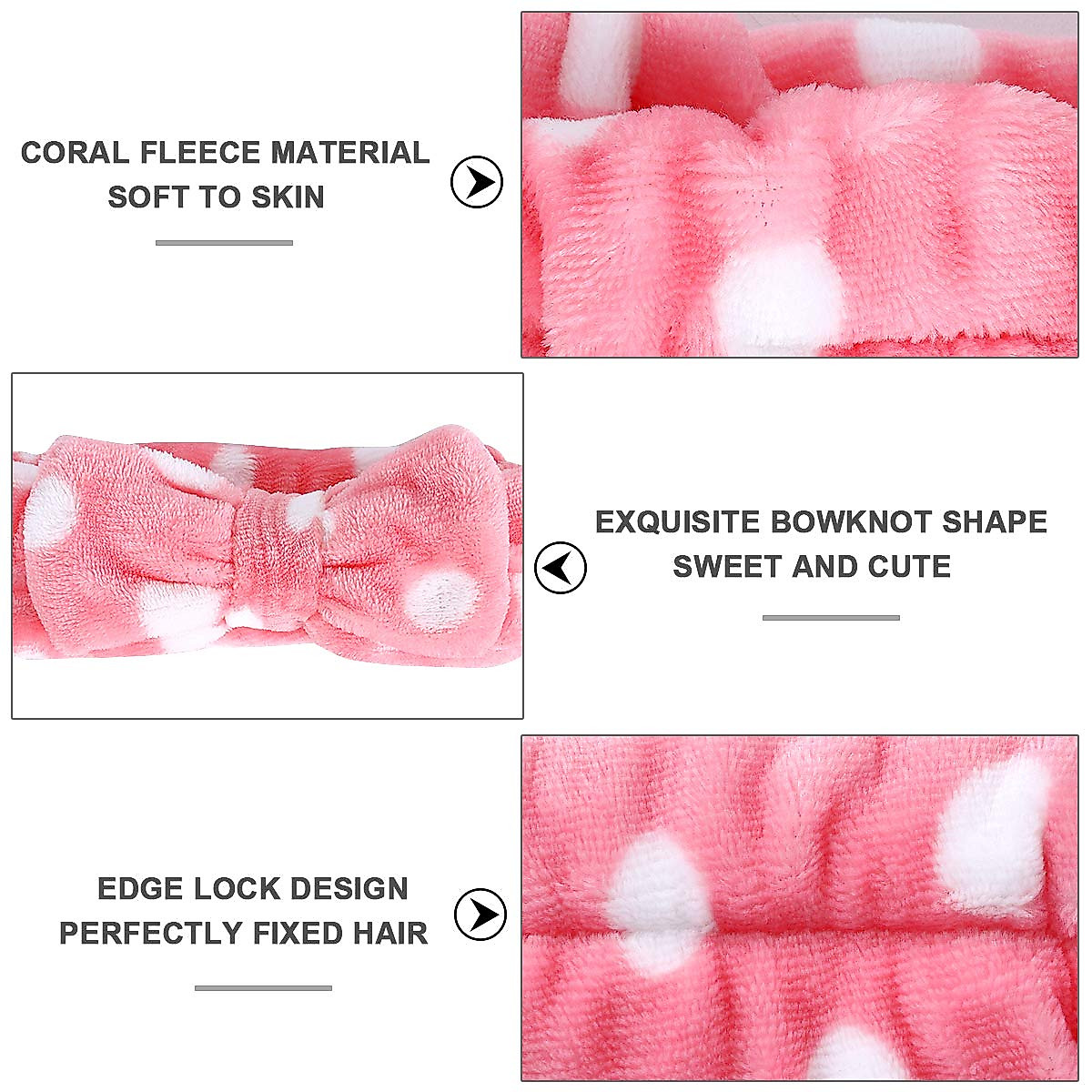 LADES Teen Girls Fuzzy Facial Headband - Skincare Hair Band Terry Cloth Headbands Spa Headband for Party, Face Wash Headbands for Women Washing Face