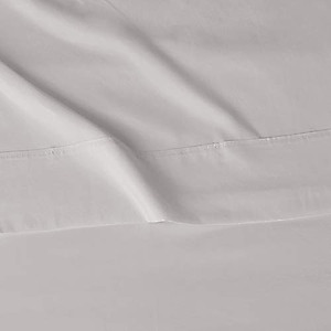 Amazon Basics Lightweight Super Soft Easy Care Microfiber 4-Piece Bed Sheet Set with 14-Inch Deep Pockets, Queen, Light Gray, Solid