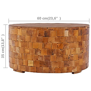 QJBSAVVA Coffee Table 23.6"x23.6"x13.8" Solid Teak Wood,Entrance Table Tray Tables Center Table Low Table Suitable for Meeting Rooms, Reception Rooms, Offices