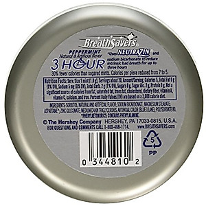 Hershey Breath Savers 3-Hour Peppermint - 1.1 Oz, 8 ea